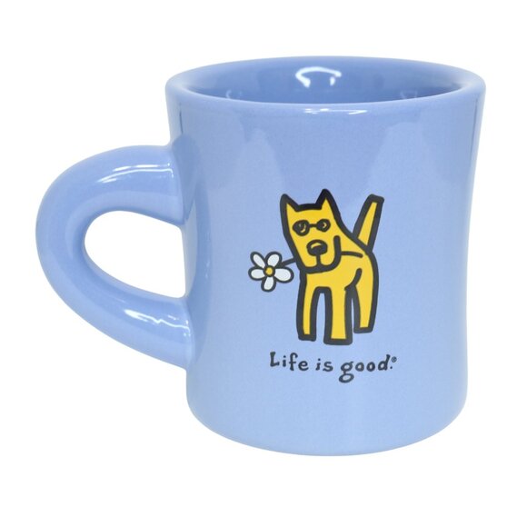 Life Is Good | Dining | Life Is Good Blue Mug Yellow Dog With Daisy ...